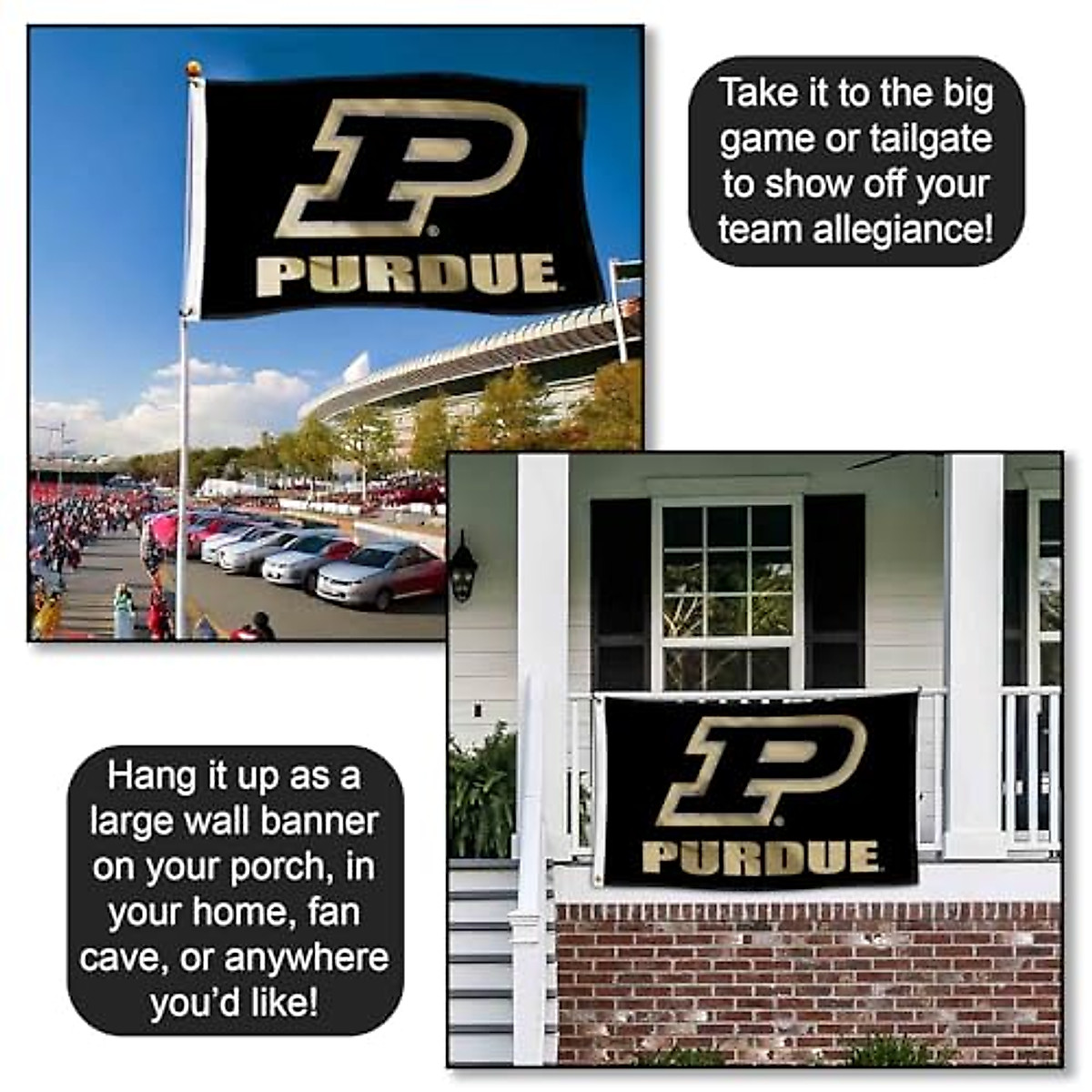 College Flags & Banners Co. Purdue Boilermakers Slant P Flag