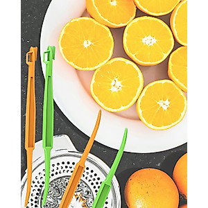 Orange Peeler Tool for Kitchen - 12 Pcs Citrus Peelers for Fruit Lemon Mango Banana, Plastic Fruit Peeler Easy Open