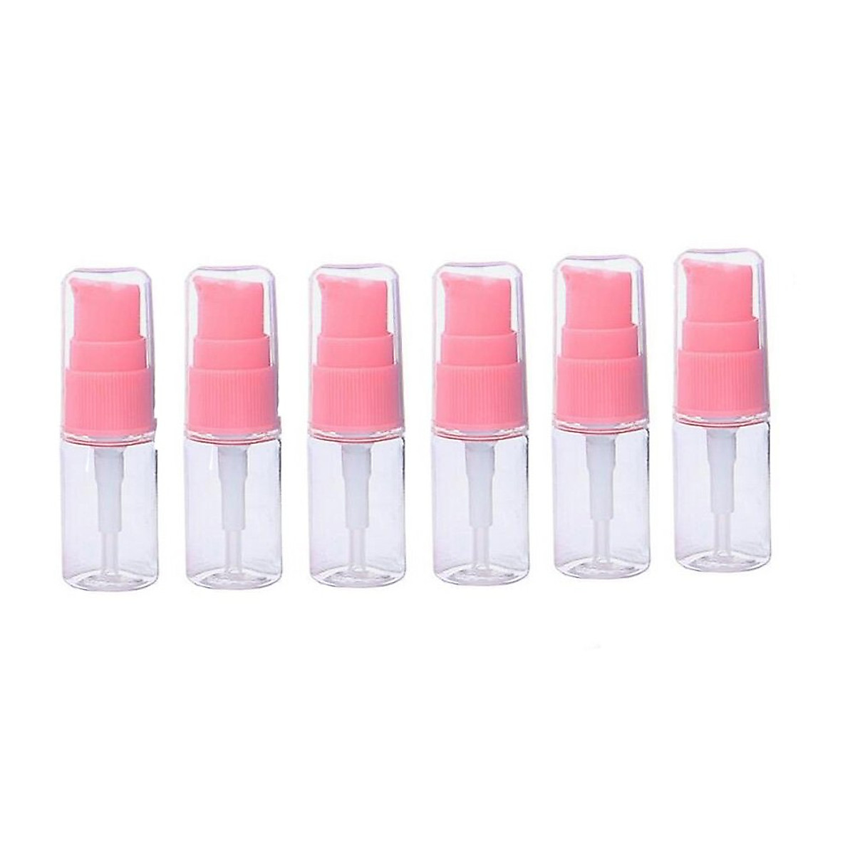 erioctry 10ML Portable Empty Refillable Bottle Cream Shampoo Lotion Treatment Pump Bottle with Cap Travel Bottles Toiletries Liquid Container for Cosmetic Make-up Pack of 6 (Transparent)