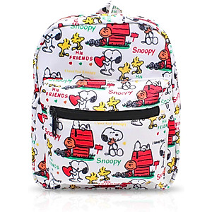 White Dog Small Nylon Bag Multipurpose Causal Daypack for Travel Trip Shopping Tablet iPad Mini up to 8 inches