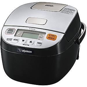 Zojirushi Micom Rice Cooker and Warmer (3-Cup, Silver-Black) Bundle with Bamboo Spatula, and Rice Container Bin (3 Items)