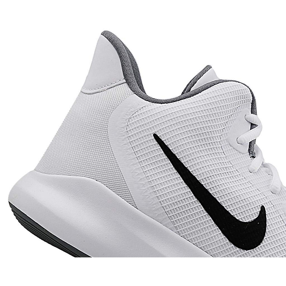 Nike Unisex-Adult Precision III Basketball Shoe, White/Black, 3.5 Regular US