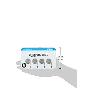 Amazon Basics 4 Pack CR2032 3 Volt Lithium Coin Cell Battery