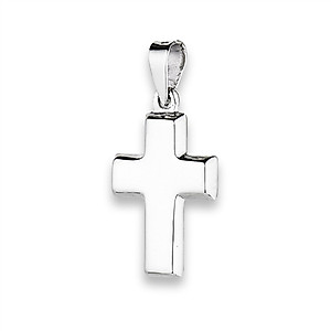 Tiny Cross Pendant .925 Sterling Silver Criss cross Chunky Small High Polish Charm