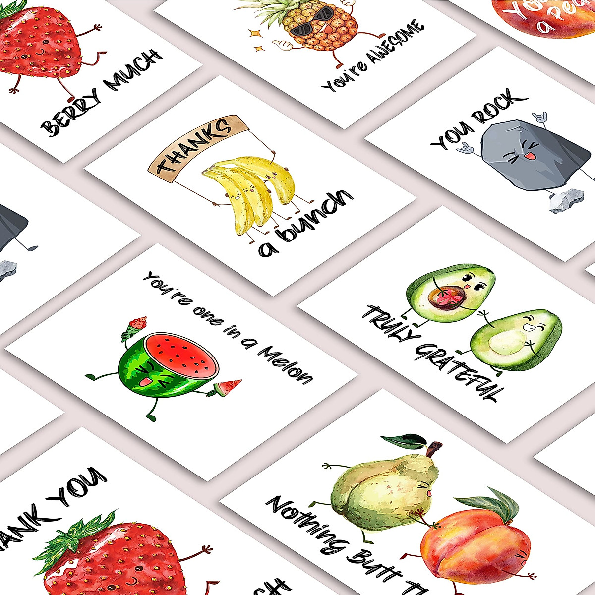 HAHIZIN 40 Funny Thank You Cards with Envelopes & Stickers, Bulk Boxed Set Assortment Blank Notecards, Great for Friends, Family, Coworkers, Customers, Volunteers, and More