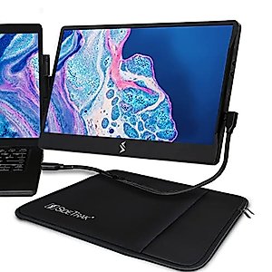 SideTrak Swivel 12.5" Patented Attachable Portable Monitor for Laptop | FHD IPS Dual Screen with 13” Protective Case | Mac, PC & Chrome Compatible | Fits All Laptops | Powered by USB-C or Mini HDMI
