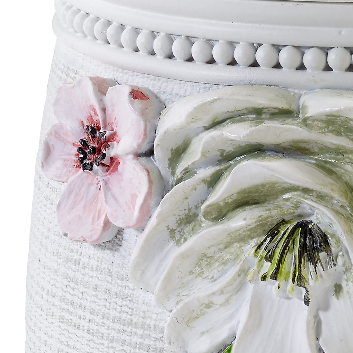 Avanti Linens - Covered Jar, Guest Bathroom Essentials, Floral Home Decor (Spring Garden Collection)