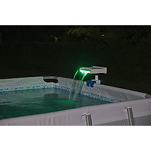 Bestway 58619 Flowclear Soothing Waterfall, Above Ground Pool Accessory with LED Lights, Multicolor