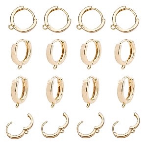 arricraft 20 Pcs Leverback Earring Hooks, French Hook Ear Wire Open Loop Leverback Hoops for Earring Making Findings- Real 18K Gold Plated