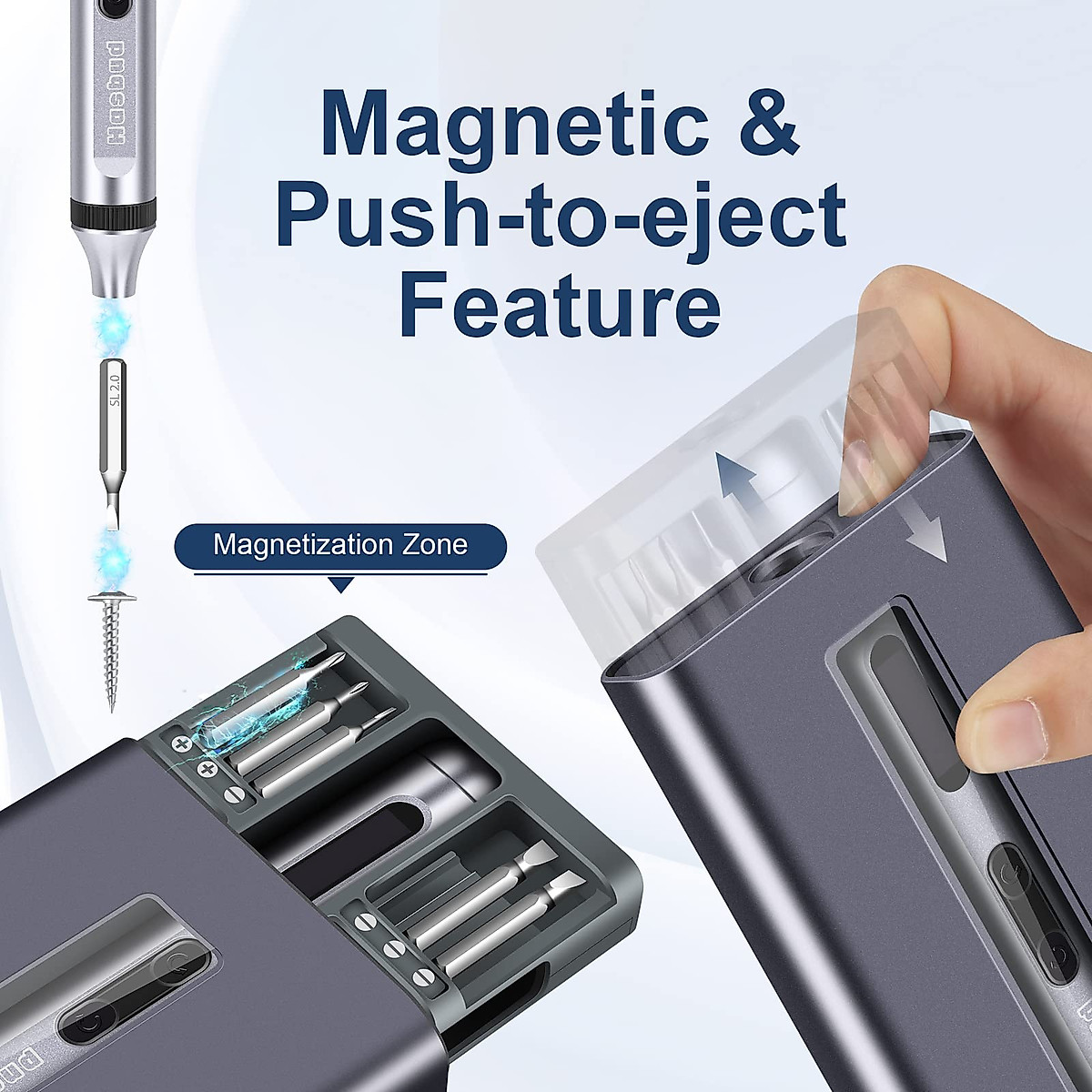 Mini Electric Screwdriver Kit, Precision Electric Automatic Screwdriver Cordless Set with 48 Magnetic Precision Bits, Rechargeable Portable Repair Tool Kit for Phone Camera Laptop Watch