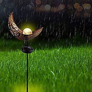 Luxiya Landscape Path Lights Solar Yard Lights Outdoor Decorative Moon Light Garden Solar Light