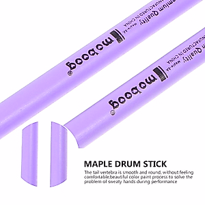MILISTEN 2 Pairs Purple Maple Percussion Drum Sticks Maple Wood Drumsticks Non Slip Drum Sticks Wood Tip Maplewood Drumstick for Kids Students and Adults