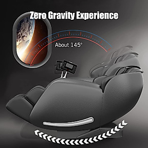 Real Relax Massage Chair, Full Body Zero Gravity SL-Track Shiatsu Massage Recliner Chair, Favor-06 Black