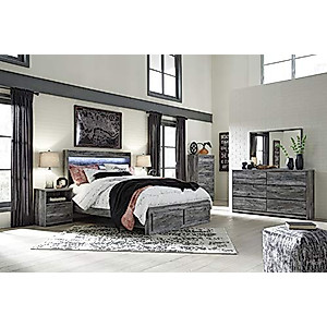 Signature Design by Ashley Baystorm Nightstand, Smoky Gray, 21.0 in x 15.0 in x 24.5 in