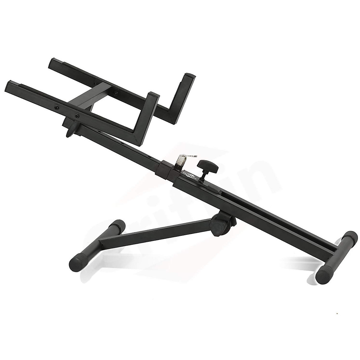 Guitar Combo Amplifier Stand by GRIFFIN | PA Speaker Karaoke Monitor Holder | Low Profile Pro-Audio Amp Tilt Back Mount Stand | Adjustable Speaker Cabinet Stage Equipment Platform Riser & Studio Chair