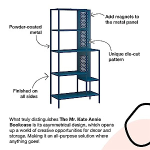 Mr. Kate Annie Metal Bookcase, Deep Blue Ocean
