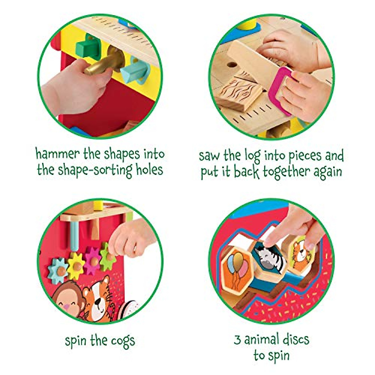 Early Learning Centre Wooden Activity Workbench, Imaginative Play, Hand Eye Coordination, Physical Development, Kids Toys for Ages 12 Month, Amazon Exclusive