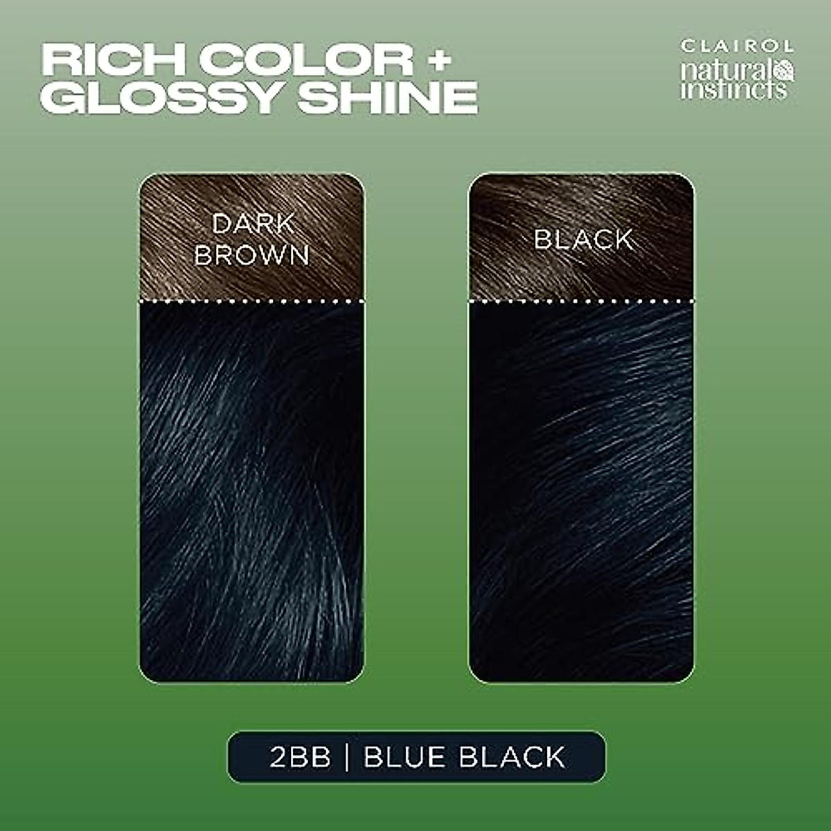 Clairol Natural Instincts Demi-Permanent Hair Dye, 2BB Blue Black Hair Color, Pack of 1