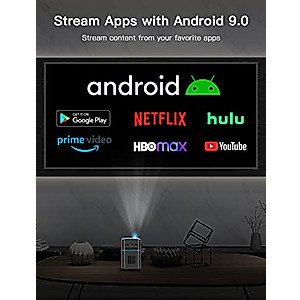 NexiGo Smart WiFi Mini Portable Projector, 4K Supported, Android 9.0, [100 ANSI - Over 3000 Lux], DLP Bluetooth Pico Video Projector, 4-Hours Playtime, Neat Projector, Home Entertainment