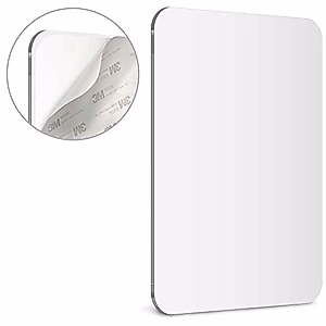 Mavoro Shaving Mirror for Shower - 3M Adhesive Shower Mirror. 7x9in Acrylic Mirror - Unbreakable Mirror with Less Fogging. Sleek Frameless Mirror. Peel and Stick Mirror, Glassless Safety Kids Mirror