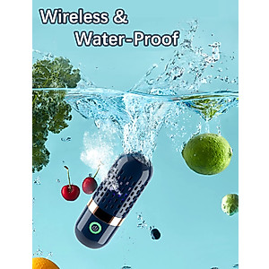BCRTO Vegetable and Fruit Cleaner Machine, Aquapur Water-Proof Fruit Cleaning Device with OH-ion Purification Technology 250min Working time and Wireless Charging, for Cleaning Fruit, Grain,Meat