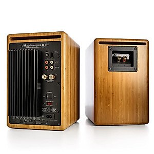 Audioengine A5 Powered Wired Bamboo Bookshelf Speakers - 150W Stereo Speakers for Home, Studio