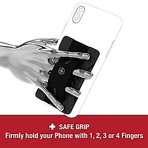 Slim Card Holder for Back of Phone with Integrated Elastic Phone Holder. Keep a Firm and Safe Grip on Your Phone and Store up to Eight (8) Credit Cards or Many Business Cards in Style