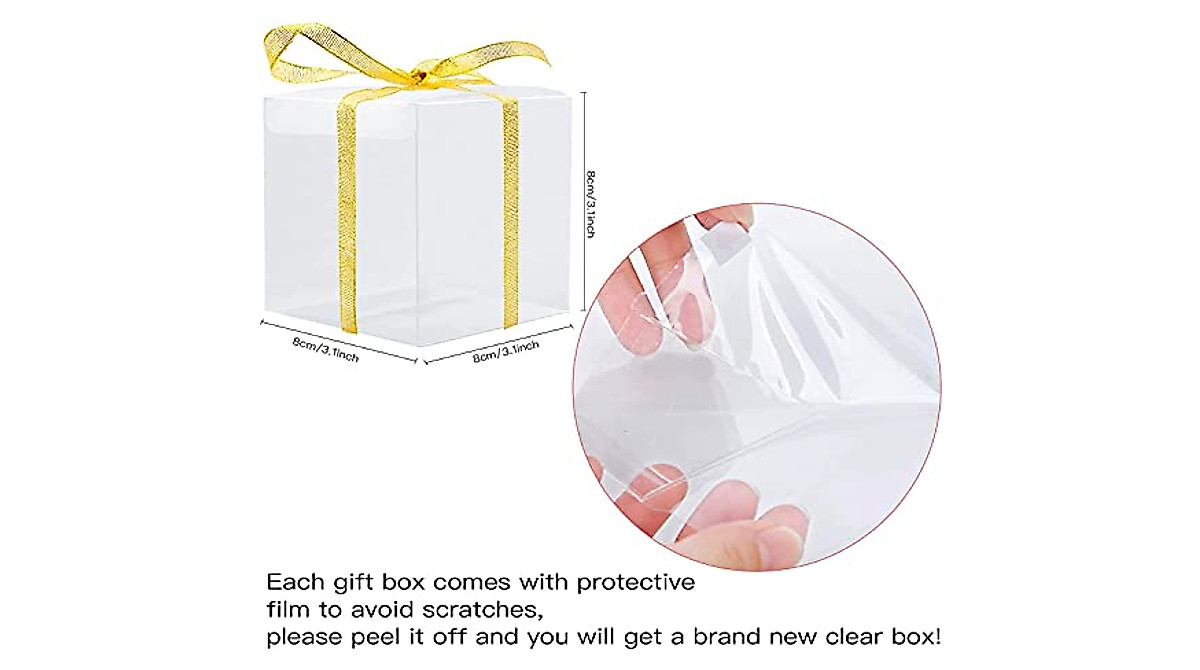 Clear Candy Gift Boxes - 30 Pack Plastic Boxes for Favors