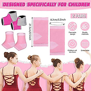 2 Pairs Kids Ankle Brace Set Foot Support Stabilizer Wraps Protector Guard Knitted Ankle Sleeve Sock Support Ankle Support Pink Ankle Brace for Kids Ankle Compression Socks for Injury Prevention