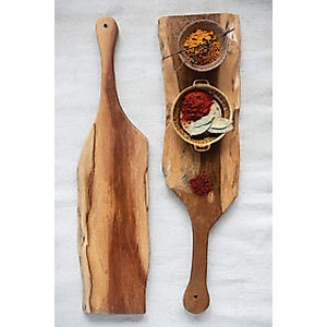 Creative Co-Op Rectangle Mango Wood Cutting Handle Cheese Board, Brown