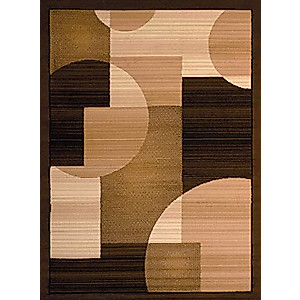 United Weavers Dallas Zoom Area Rug – Brown, 5x8, Contemporary Indoor Rug with Jute Backing, Geometric Pattern