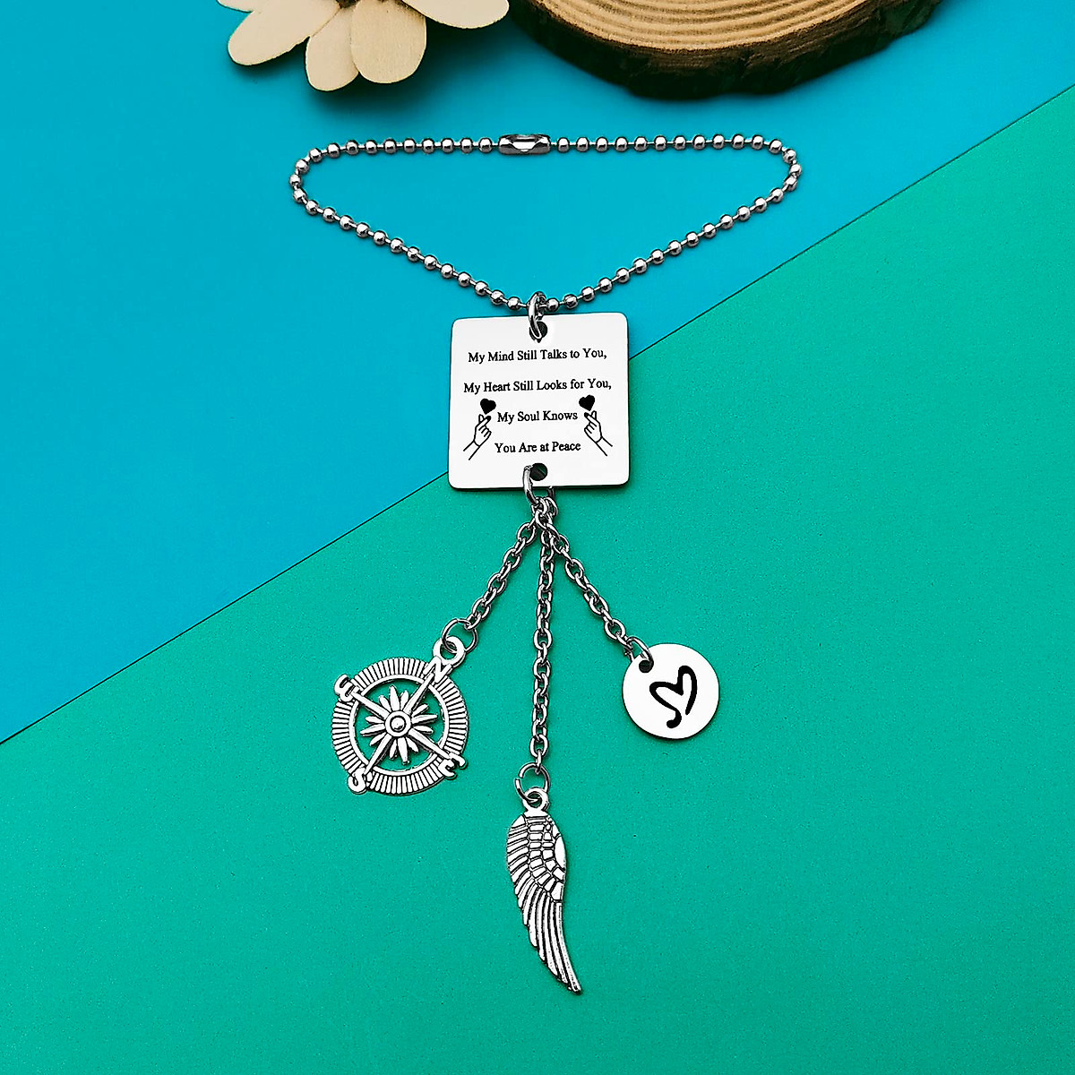 Memorial Gifts Sympathy Hanging Ornaments Car Pendant for Home Vehicle Remembrance Keepsake Gifts in Memory Loss of Mom Dad Grandma Grandpa Baby Loss Gift Rearview Mirror Pendant