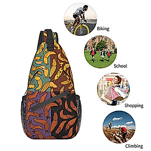 SWEET TANG Fashion Sling Shoulder Backpack Outdoor Sports Daypack Compatible with Banana Slug, Mens and Boys Crossbody Backpack for Daily Outdoor
