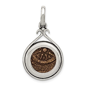 Ancient Coins Sterling Silver and Bronze Antiqued Widow's Mite Coin Pendant with a Certificate of Authenticity QQAC101