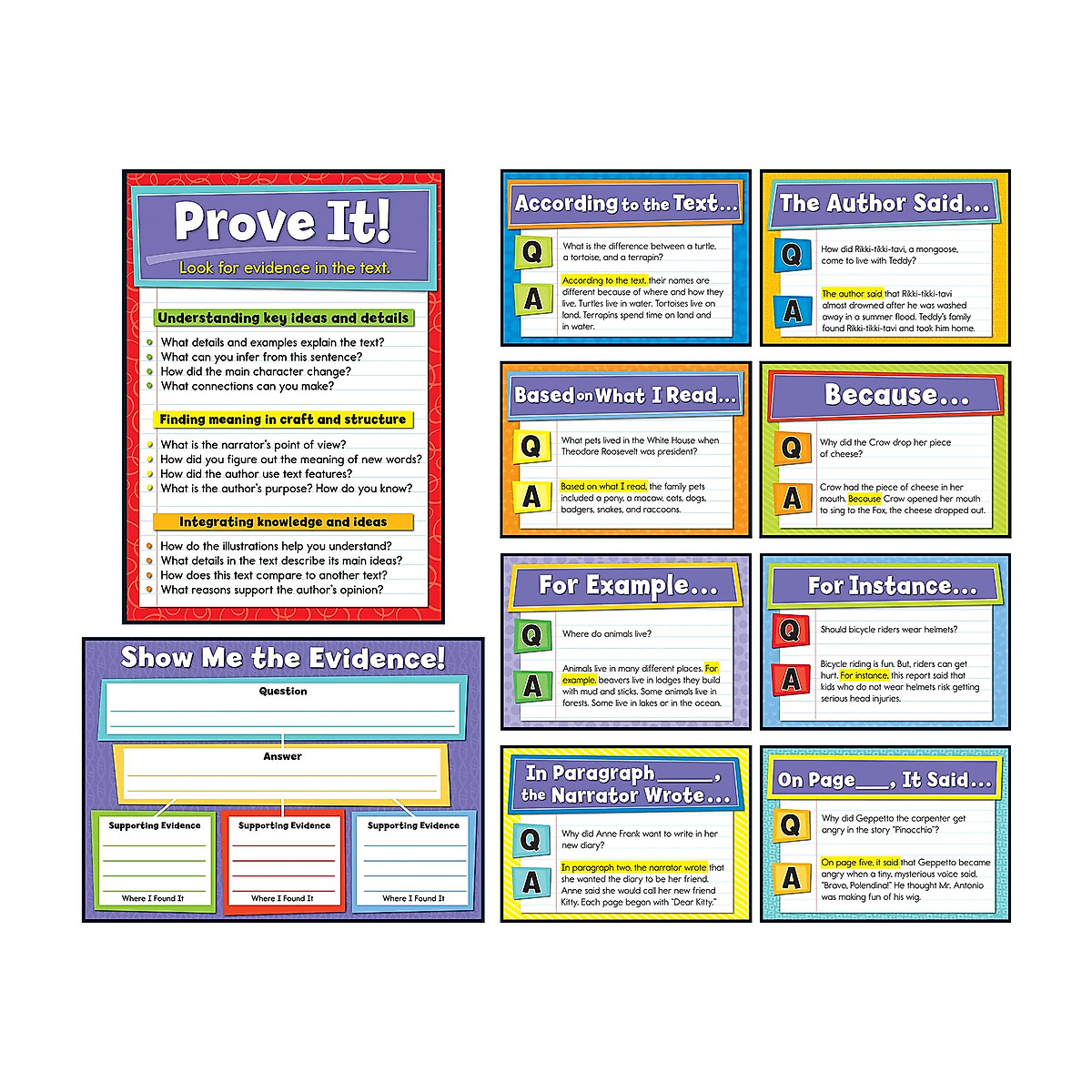 Evidence-Based Reading and Writing Bulletin Board Set
