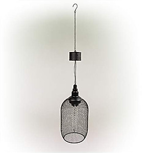 Alpine Corporation QTT391SLR-TM Solar Hanger w/White LED Light, 12", Black