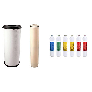 Watts Premier OFPCOM Whole House OneFlow Plus Combo Water Filter Replacement Pack with Carbon Block and OneFlow, 2 pack & OFPSYS Whole House OneFlow Plus Radial Flow Carbon Block Filter Replacement