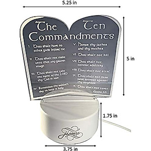Jismu 3D LED Lamp 10 Commandments Decorative Lamp Best Gift for Him or Her