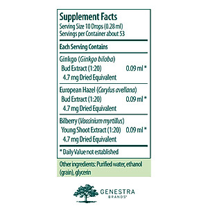 Genestra Brands Micro-gen | Gingko, European Hazel, and Bilberry Herbal Supplement | 0.5 fl. oz.
