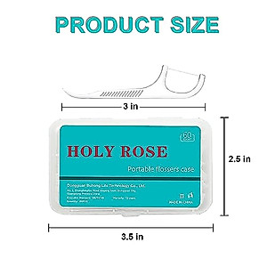 Portable Dental Floss Dispenser 2 Case,Holy Rose Portable Floss Picks Case with Adult Floss Sticks 80 Count,Flossers Toothpicks Case Perfect for Home,Travel Cleaning Teeth Oral Care Best Tool(Pink)