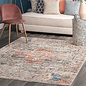 nuLOOM Janessa Croix Medallion Area Rug, 4x6, Beige