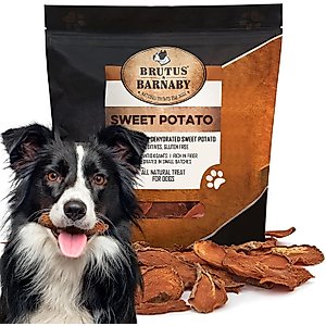 Sweet Potato Slices - Dog Treats - Single Ingredient Grain Free for Dogs, Best High Anti-Oxidant Healthy 100% Natural Thick Cut Dried Sweet Potato Dog Treats With No Added Preservatives (8oz)