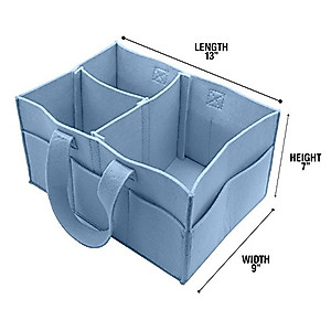 Sorbus Baby Diaper Caddy Organizer - Nursery Essentials Storage Bin for Diapers, Wipes & Toys, Newborn & Infant Portable Car Travel Storage Bag, Changing Table Organizer Gift (Blue)