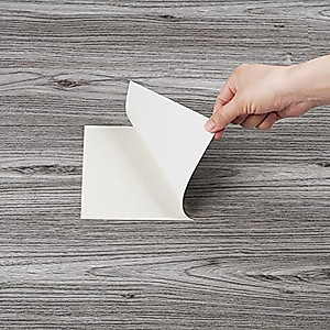 Livelynine 4-Tiles 6X36 Natural Grey Wood Vinyl Flooring Waterproof Peel and Stick Floor Tile Wood Look Vinyl Plank Flooring Removable Laminate Flooring Planks Tiles for Bathroom Kitchen Floors