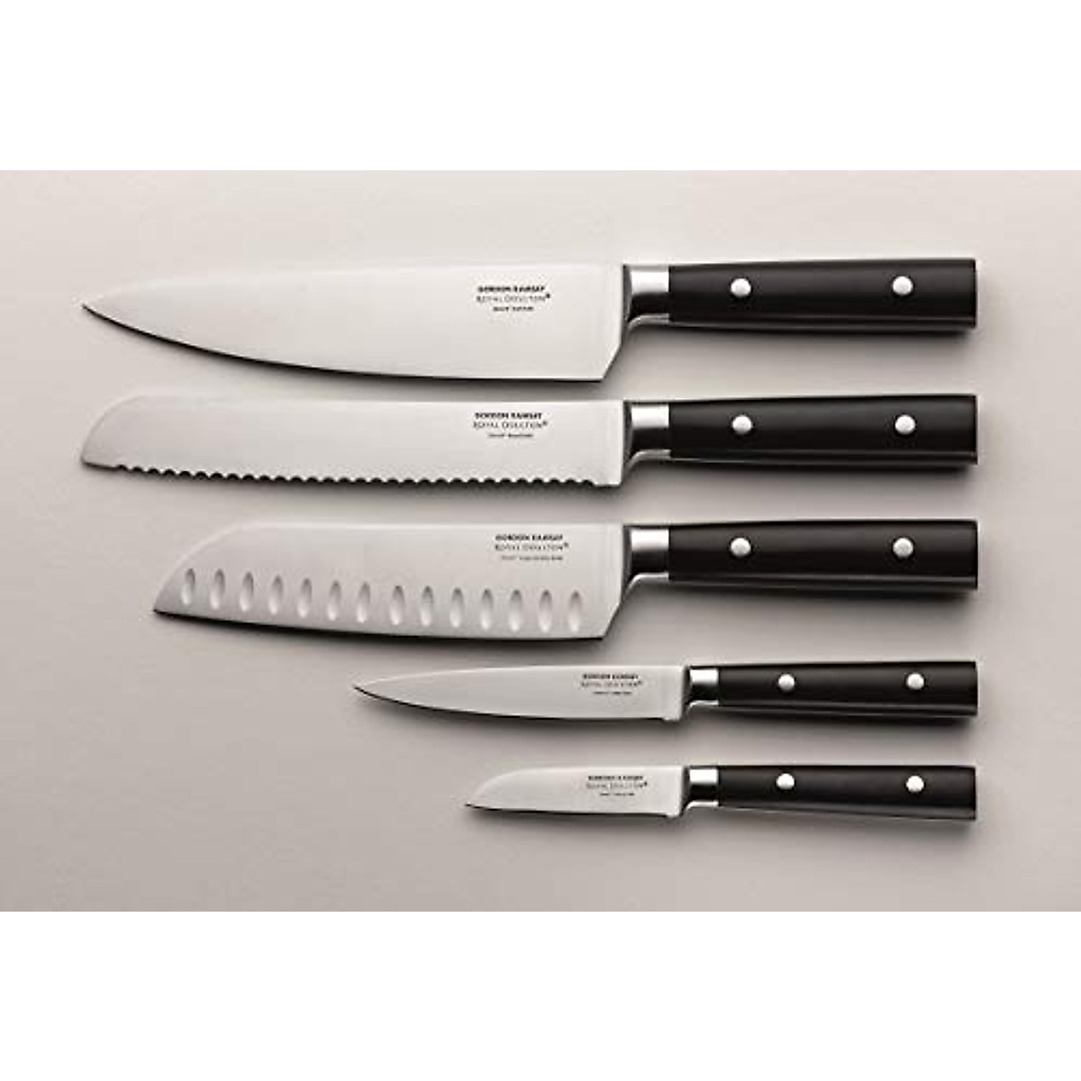 Royal Doulton Gordon Ramsay Block Knife Set, 6 Piece, Grey