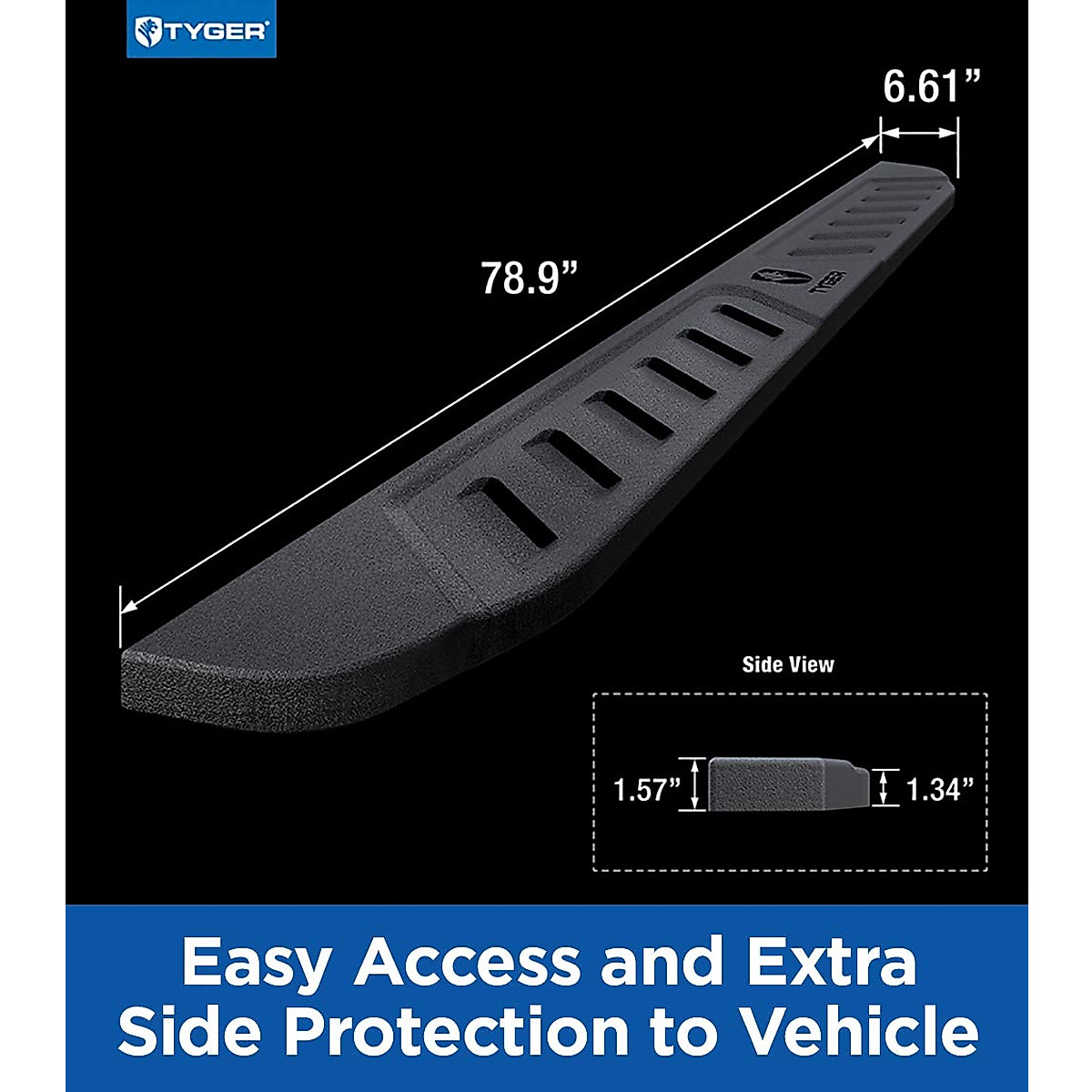 Tyger Auto 6.6" Blade Running Boards Compatible with 2019-2023 Ford Ranger | Supercrew Cab | TG-BL2F7318 | Side Step Nerf Bars