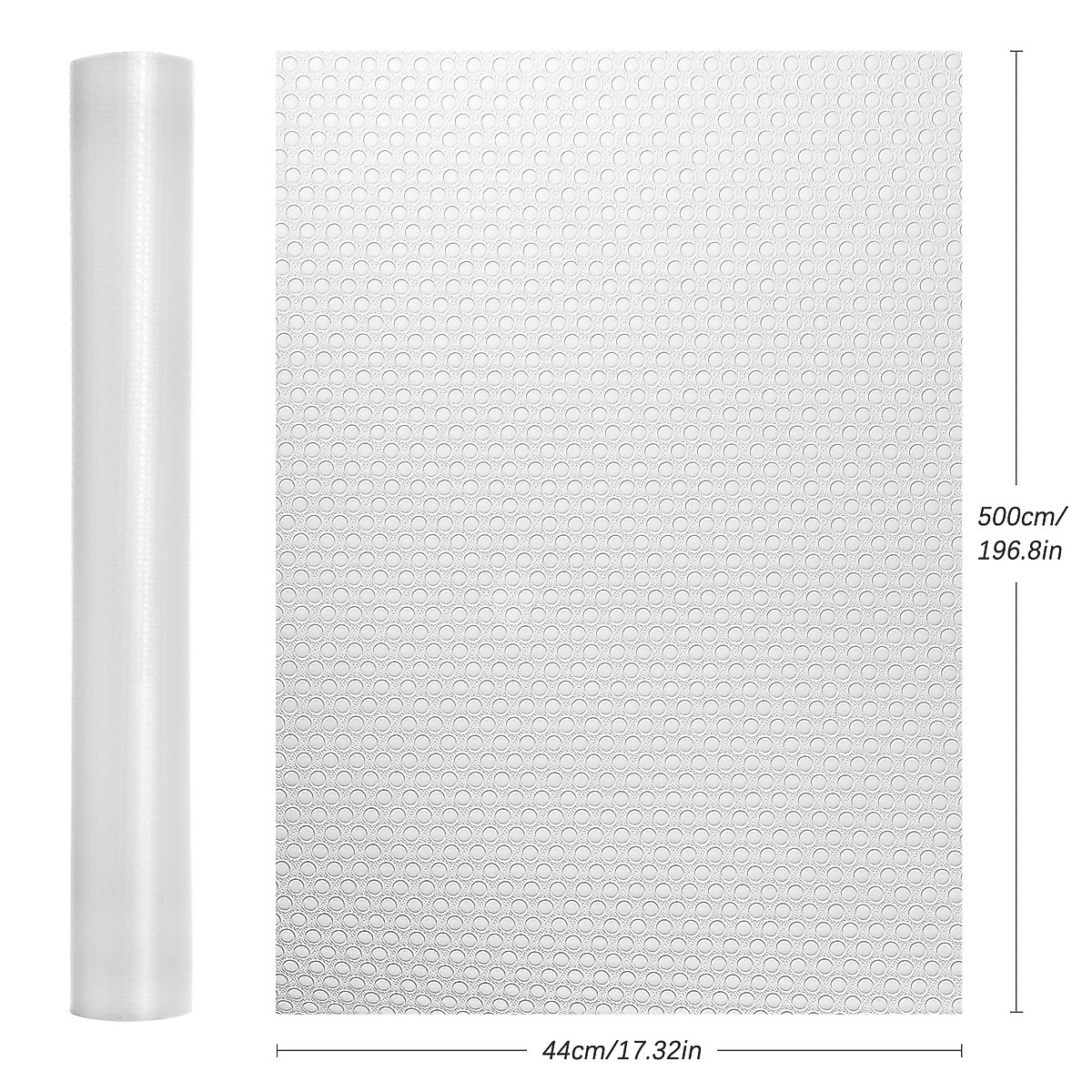 Shelf Liner Non Adhesive Drawer Liner, Non-Slip Kitchen Cabinet Liner Washable Refrigerator Liners Waterproof Fridge Liner Drawer Mat for Pantry Shelves, Cupboard (17.7 inches x 16.5 Feet)