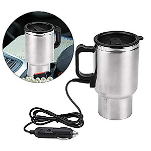 12V Car Kettle, Portable 450ml Car Kettle Boiler Stainless Steel Electric Kettle Heating Travel Cup Coffee Mug, Electric Teapot Quick Boiling