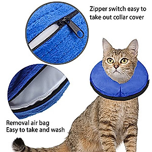 Soft Dog Cone Collar for Large Medium Small Dogs and Cats After Surgery, Inflatable Dog Neck Donut Collar,Inflatable Cat Cone Collar,E-Collar for Dogs Recovery, Dog Cones Alternative (Medium, Blue)