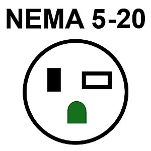 Journeyman-Pro 5378 20 Amp 120-125 Volt, NEMA 5-20P Flanged Inlet, 2500 Watt Black RV/Marine Commercial Grade, Straight Blade Plug Charger Receptacle (w/Back & Front Cover)